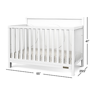 Child Craft Orbit Crib, Dresser and Chest Nursery Set, 3-Piece, Includes 4-in-1 Convertible Crib, Dresser and Chest, Grows with Your Baby (Matte White)