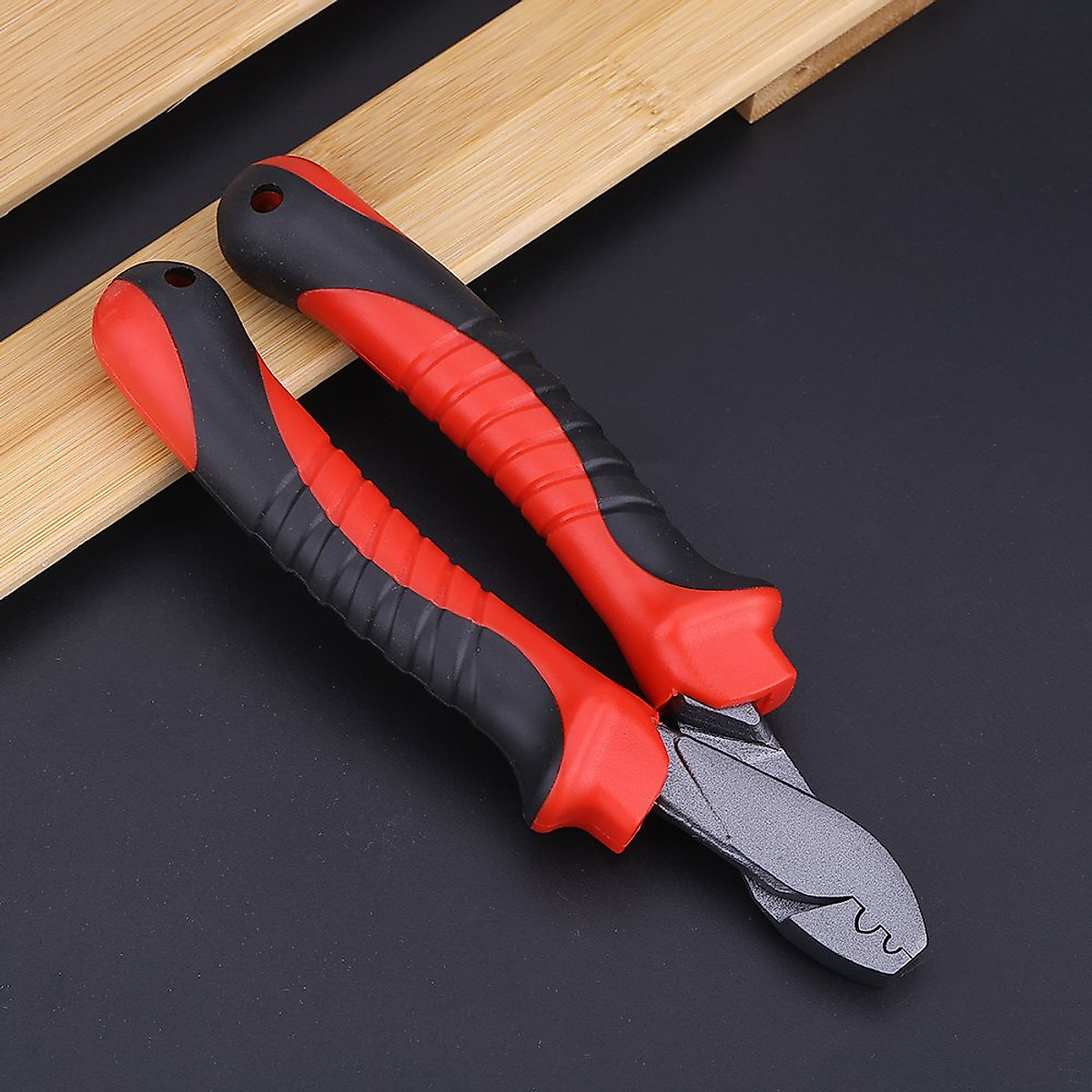 EVTSCAN Multi-Functional Fishing Crimping Pliers Heavy Duty Carbon Steel Rubber Handle Wire Rope Crimping Tool Tackle Accessory
