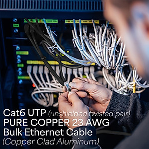 VIVO Black 500ft Bulk Cat6, Full Copper Ethernet Cable, 23 AWG, Cat-6 Wire, Waterproof, Outdoor, Direct Burial CABLE-V014