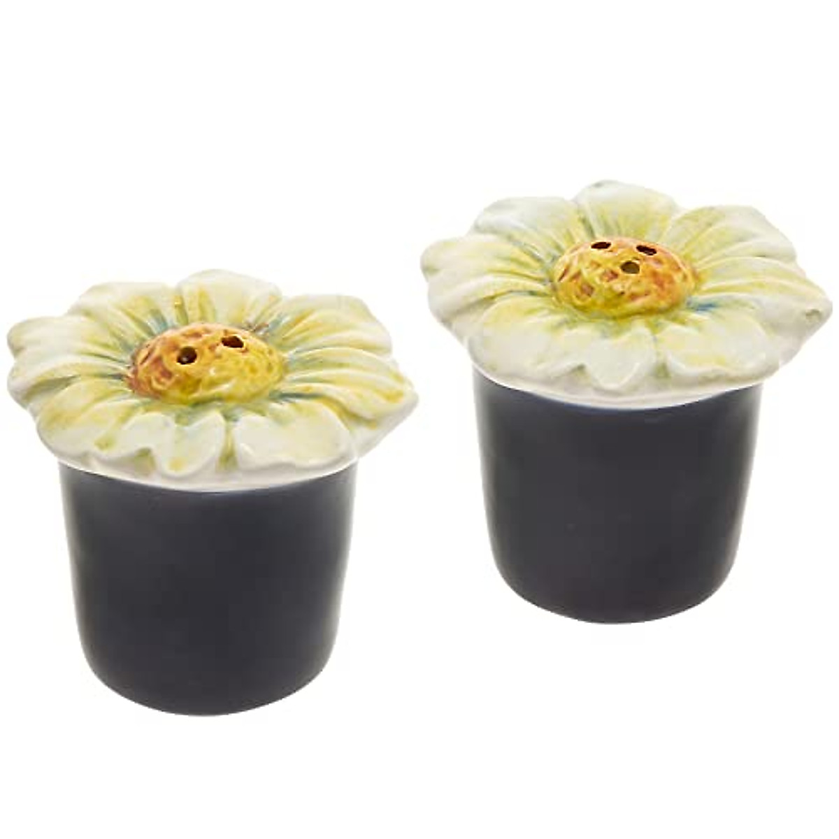 Boston International Salt and Pepper Shakers Everyday Ceramic Serveware, Set of 2, Agnetha