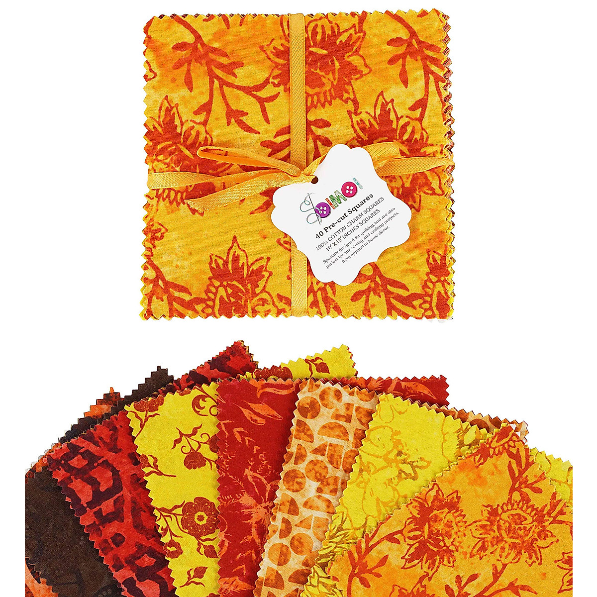 Soimoi Batik Print Precut 10-inch Cotton Fabric Quilting Squares Charm Pack DIY Patchwork Sewing Craft