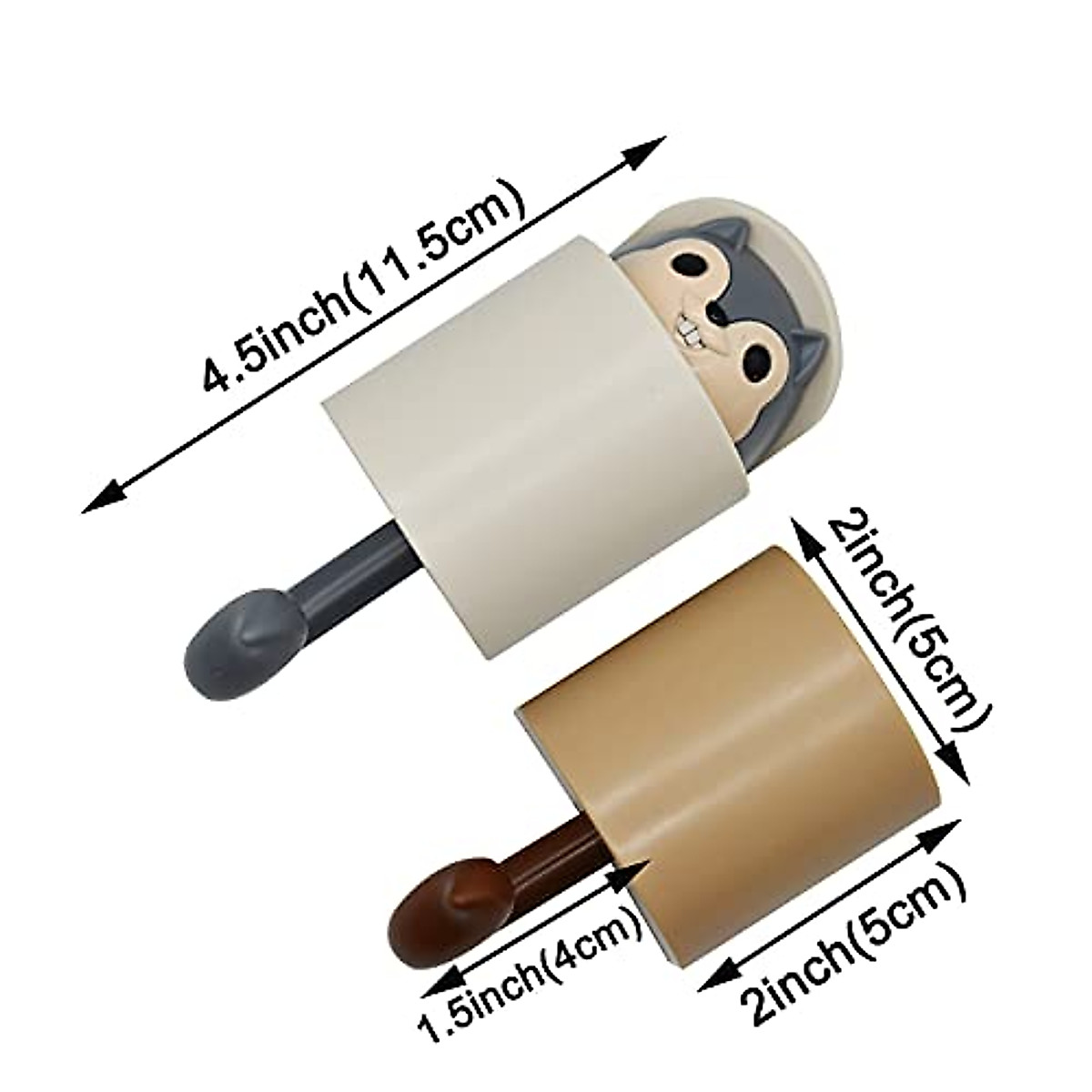 Maydahui 4PCS Squirrel Shaped Adhesive Wall Hook Cute Cartoon Animal Wall Hooks for Kids Room Living Room Bedroom Home Decoration