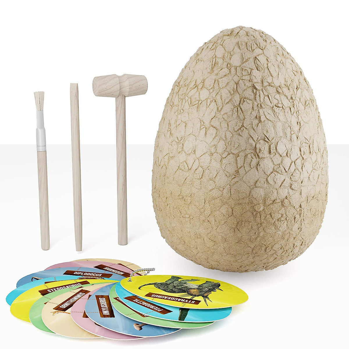 Jumbo Dino Easter Egg - Unearth 12 Unique Large Surprise Dinosaurs in One Giant Filled Egg -Easter Gifts for Kids - Discover Dinosaur Archaeology Science STEM Crafts Gifts for Boys & Girls