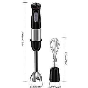 Aibesy Hand Blender Electric,Handheld Immersion Blender,Stick Blender with 6 Adjustable Speeds and Turbo Function,500W 2-in-1 Hand Blender with Whisk