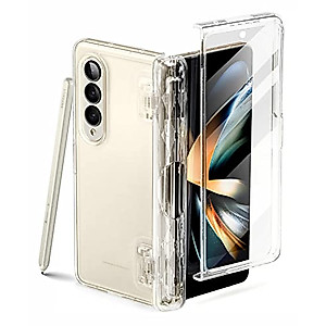 i-Blason Cosmo Series for Samsung Galaxy Z Fold 4 Case with Pen Holder 5G (2022), Stylish Protective Bumper Z Fold 4 Clear Case with Built-in Screen Protector (Clear)