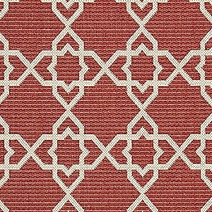 SAFAVIEH Courtyard Collection 2'7" x 5' Red/Beige CY6032 Indoor/ Outdoor Waterproof Easy-Cleaning Patio Backyard Mudroom Area-Rug