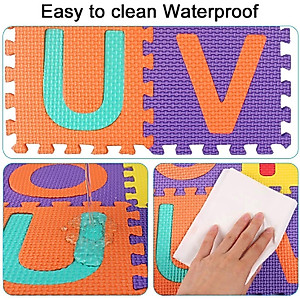 Kangler Kids Foam Puzzle Play Mat (36-Piece Set) 5.9inch x 5.9inch Interlocking EVA Floor Tiles with Alphabet and Numbers