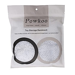 Powkoo Toy Hammock Stuffed Animals Storage Hammock Stuffie Squishmallows Party Hammock Toy Organizers Collection | Size:72" x 48" x 48" (White)