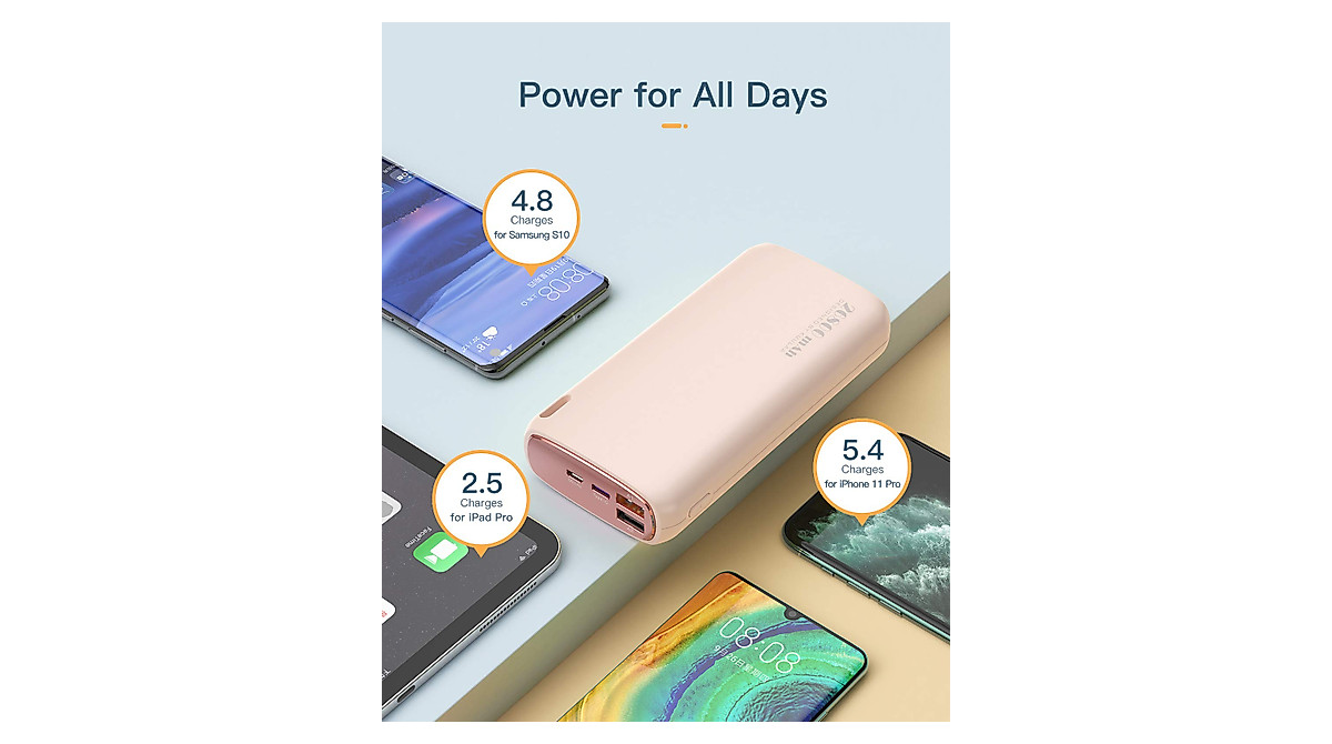 Kuulaa 5000mAh Portable Charger - Dual-Output Power Bank