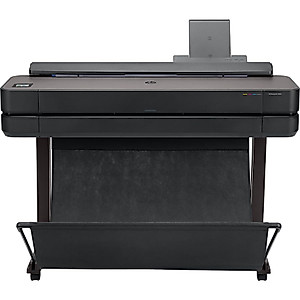 HP DesignJet T650 Large Format 36-inch Plotter Printer, Includes 2-Year Warranty Care Pack (5HB10H), Black