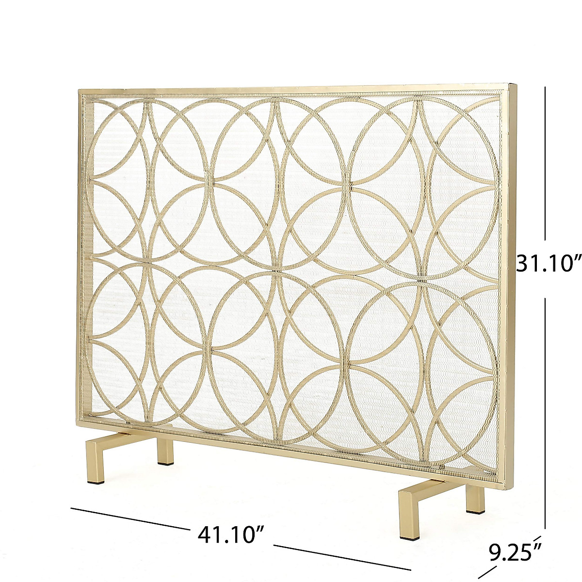 Christopher Knight Home Valeno Single Panel Iron Fireplace Screen, Gold