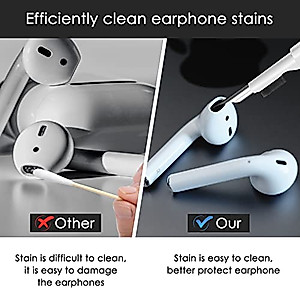 Bluetooth Earbuds Cleaning Pen,Siumir Headphone Cleaner Compatible with Airpods with Soft Dust Removal Brush Pen for Headphones, Charging Box, Camera, Mobile Phones