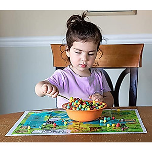 Party Bargains 60 Super Sticky Disposable Placemats - 12" x 18" (Treasure Chest Design) Baby Placemat, BPA Free & Quick to Clean, Keeps a Safe & Germ-Free Surface