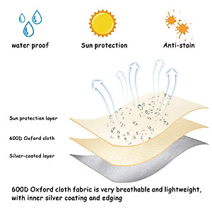 Table Tennis Table Cover,Waterproof Oxford Cloth General Edition 65x 28x 73 Inches, With Pocket And Zipper, Khaki