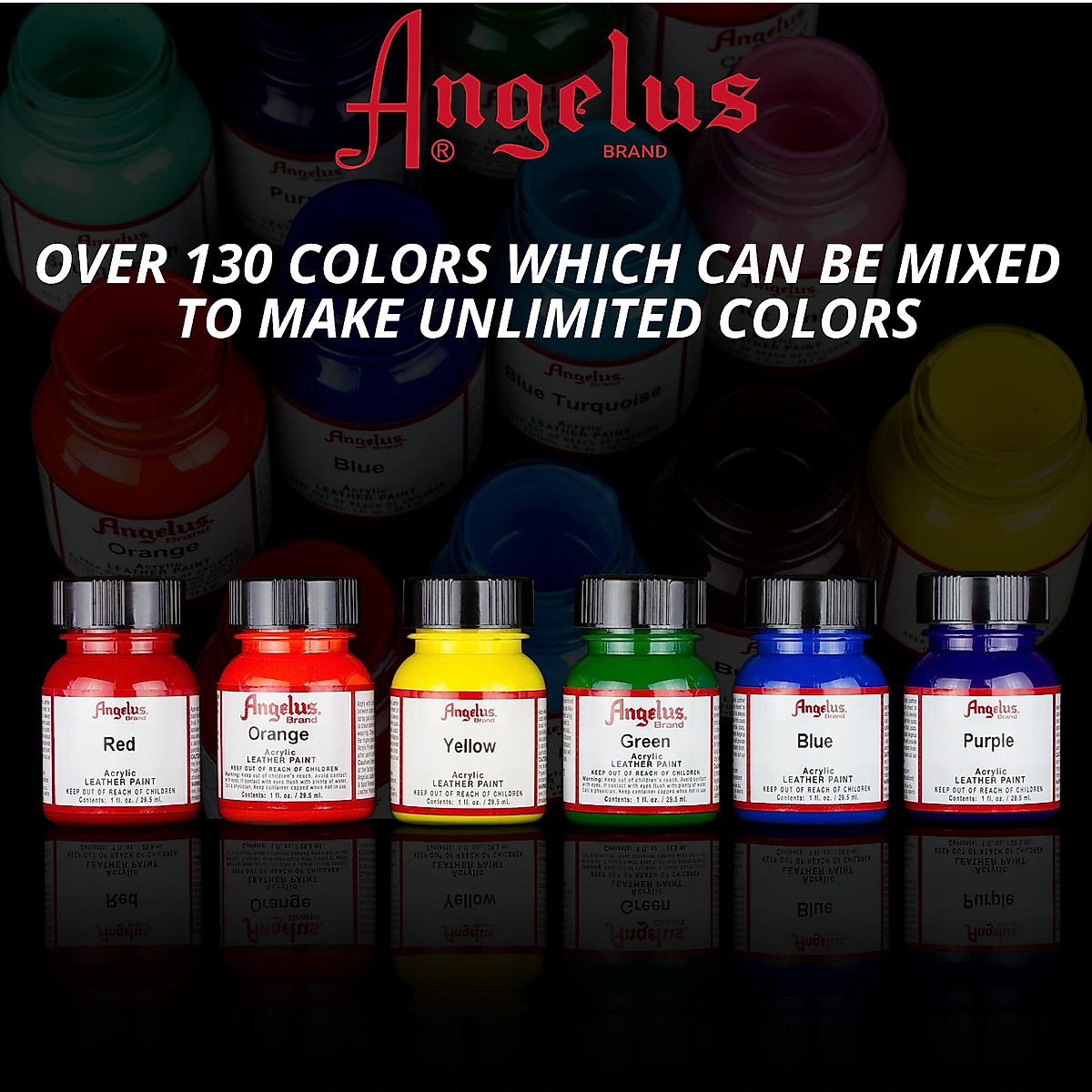 Angelus Acrylic Leather Paint Black 4oz