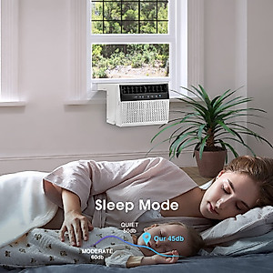 R.W.FLAME U-Shaped Air Window Conditioner 12000 BTU, Full Window View, Ultra Quiet AC Unit, Cools up to 550 Sq. Ft. Living Room/Bedroom/Home, Remote Control, Energy Efficient, Washable Filter, White