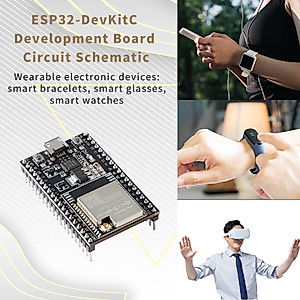 EC Buying ESP32-DevKitC Development Board ESP32 Development Board Equipped with WROOM-32U Module Integrated WIFI Bluetooth Module Microprocessor Interface SPI I2C I2S Suitable for Arduino WiFi (3PCS)