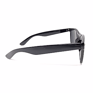 My Shades - Retro 80's Classic Rectangle Sunglasses (Black, Super Dark)