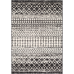 Livabliss Chester Boho Moroccan Area Rug,9' x 12'6",Black