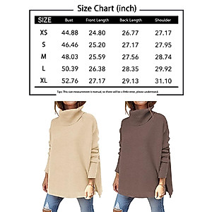 LILLUSORY Oversized Turtleneck Pullover Sweaters Womens 2024 Long Tunic Sweater Winter Trendy Casual Poncho Cowl Neck Cute Tops Dress Fall Fashion Clothes Outfits Clothing Light Blue