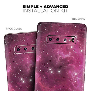 DesignSkinz Glowing Pink Nebula Protective Vinyl Decal Wrap Skin Cover Compatible with The Samsung Galaxy S20 (Screen Trim & Back Glass Skin)