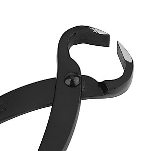 205mm Bonsai Root Cutter, Hand Forged Bonsai Concave Branch Cutter, Professional Manganese Steel Alloy Concave Bonsai Gardening Tools, Straight Black