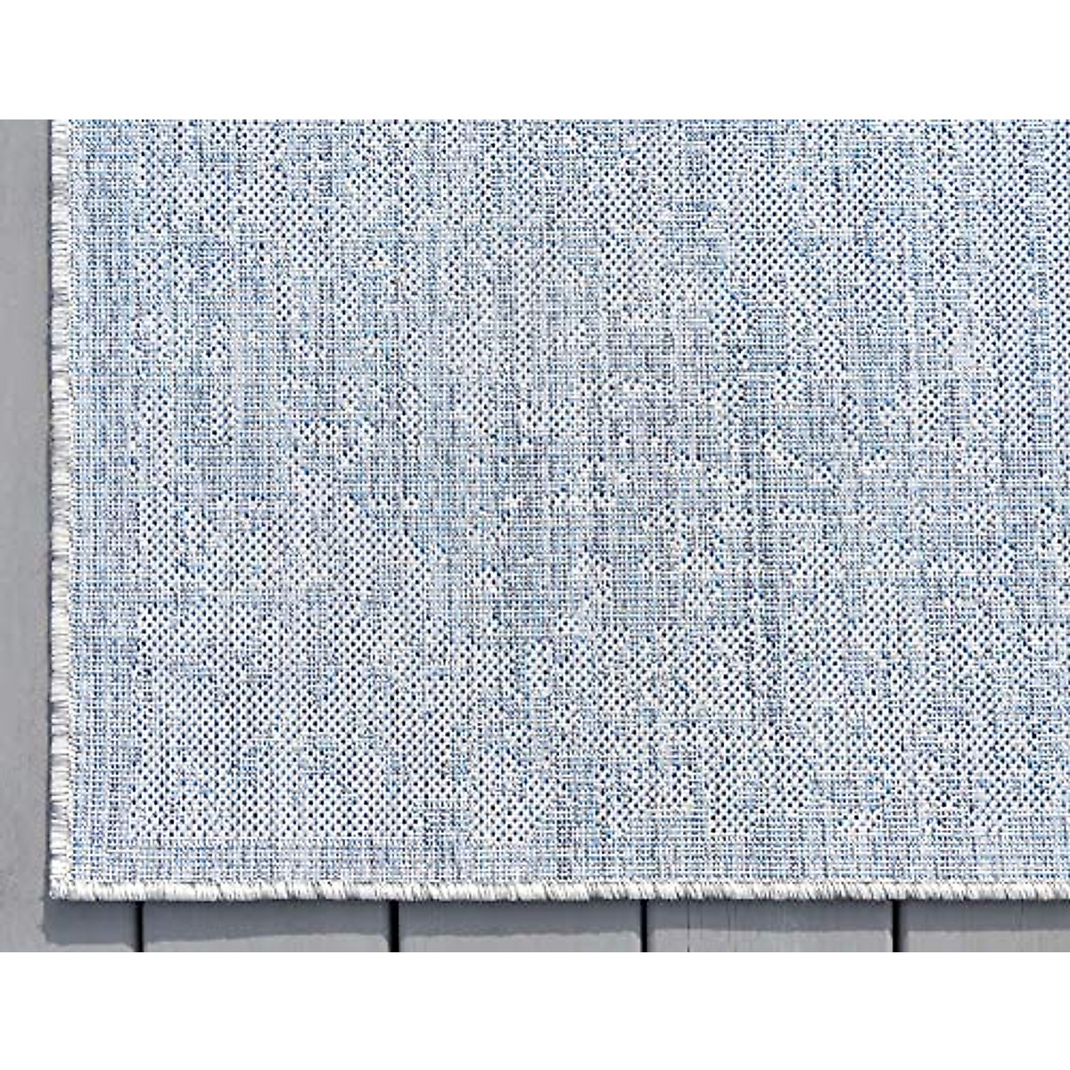 Unique Loom Outdoor Traditional Collection Area Rug - Timeworn (9' x 12' Rectangle, Blue/ Gray)