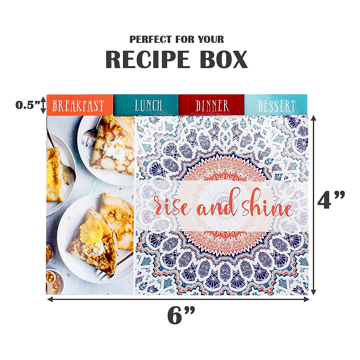 Ring Binder Depot, Recipe Cards 4 inch X 6 inch on Premium Thick Card Stock with Card Dividers Included! Great Gift for Amateurs or Experienced Chefs (Pack of 50)