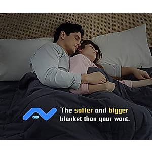 AN King Weighted Blanket (20 lbs, 80” x 87”) Perfect for Couples, King Size Heavy Blanket Breathable Cotton with Natural Glass Beads