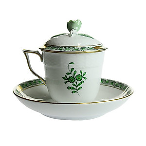 Herend AV Apony Green Herbal Tea Cup Saucer 705-0-09 [Parallel Import]