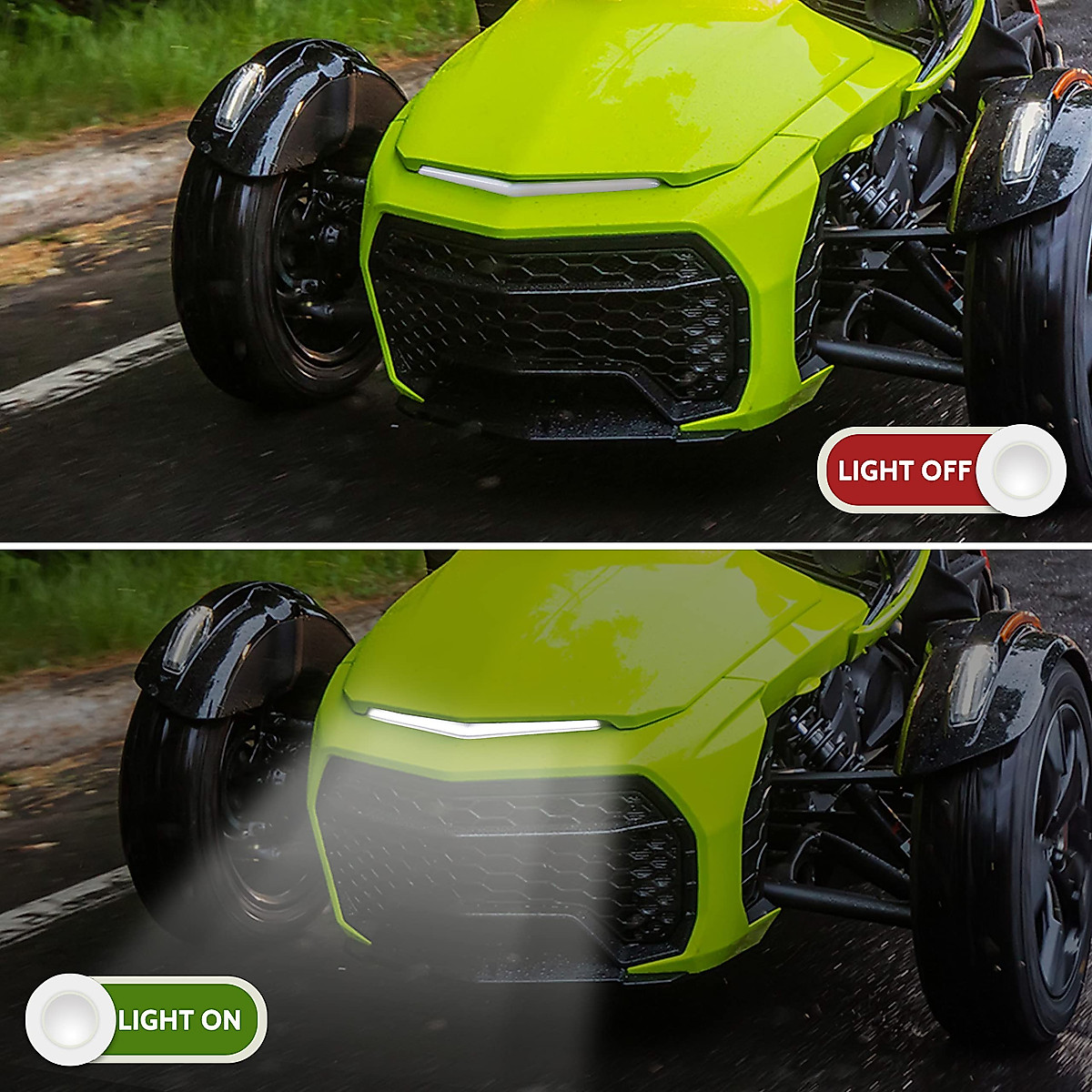 SAUTVS LED Signature White Light Kit for Spyder F3, LED Daytime Running Light DRL for Can-Am Spyder F3 All Models (1PCS, Replace #219400599)