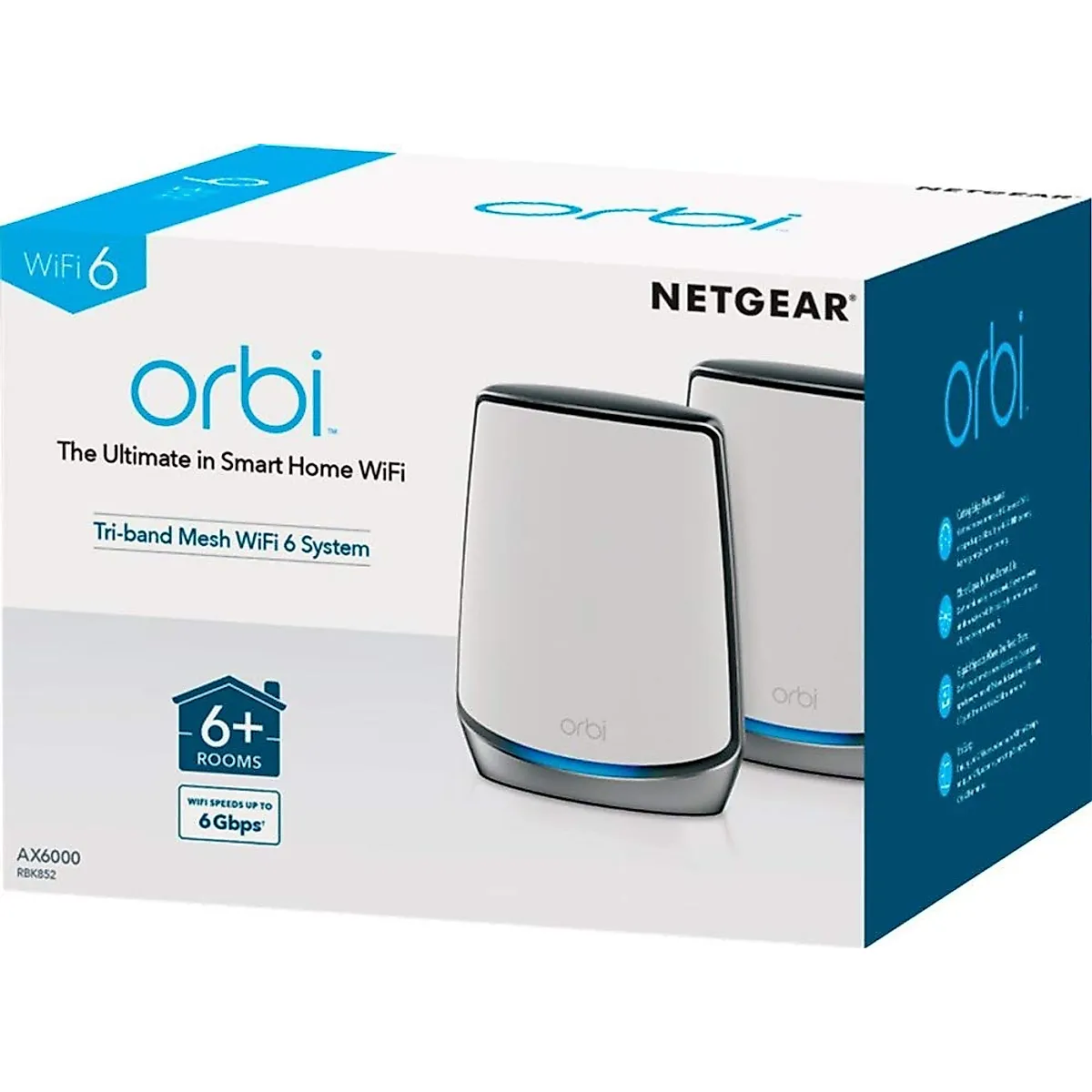 NETGEAR Orbi WiFi 6 Ultra-Performance Whole Home Mesh WiFi System - WiFi Router and Satellite - speeds up to 5.7Gbps - Coverage Over Approximately 5,000 sq. feet, AX5700 (RBK842)