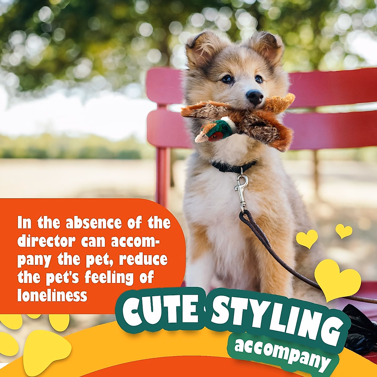 ALL FOR PAWS Classic Dog Pheasant Toys, Squeaky Dog Toys Stuffed Animal Dog Hunting Plush Toy, Large