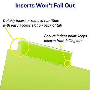 Avery 3" Economy View 3 Ring Binder, Round Ring, Holds 8.5" x 11" Paper, 1 White Binder (5741) & Plastic 8-Tab Two-Tone Binder Dividers with Two Pockets, Insertable Bright Color Big Tabs, 1 Set