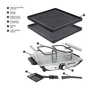 Swissmar Geneva 4-Person Stainless Steel Raclette