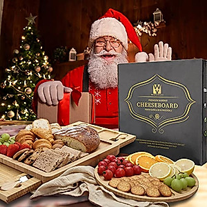 Vestaware Charcuterie Boards Gift Set, Large Charcuterie Board Set with Round Fruit Plate, Cheese Boards Charcuterie Boards - Wedding Gifts for Couple, Bridal Shower Gift, House Warming Gifts New Home