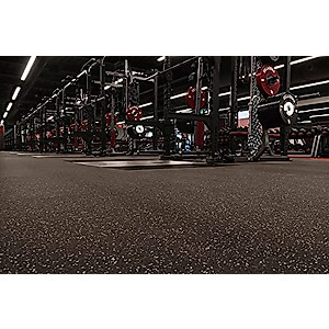 American Floor Mats 3/8in (9mm) Thick Solid Black 4' x 8' Heavy Duty Rubber Rolls, Protective Exercise Mats, Home Gym Rubber Flooring