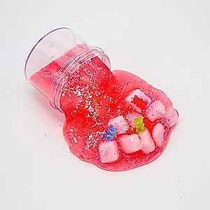 2 Packs Jelly Cube Crunchy Slime Kit for Girls with Duck and Bear(Pink and Blue),Non Sticky and Super Soft Sludge Toy,DIY Crystal Glue Boba Slime Party Favor for Boys,Birthday Gifts for Kids.