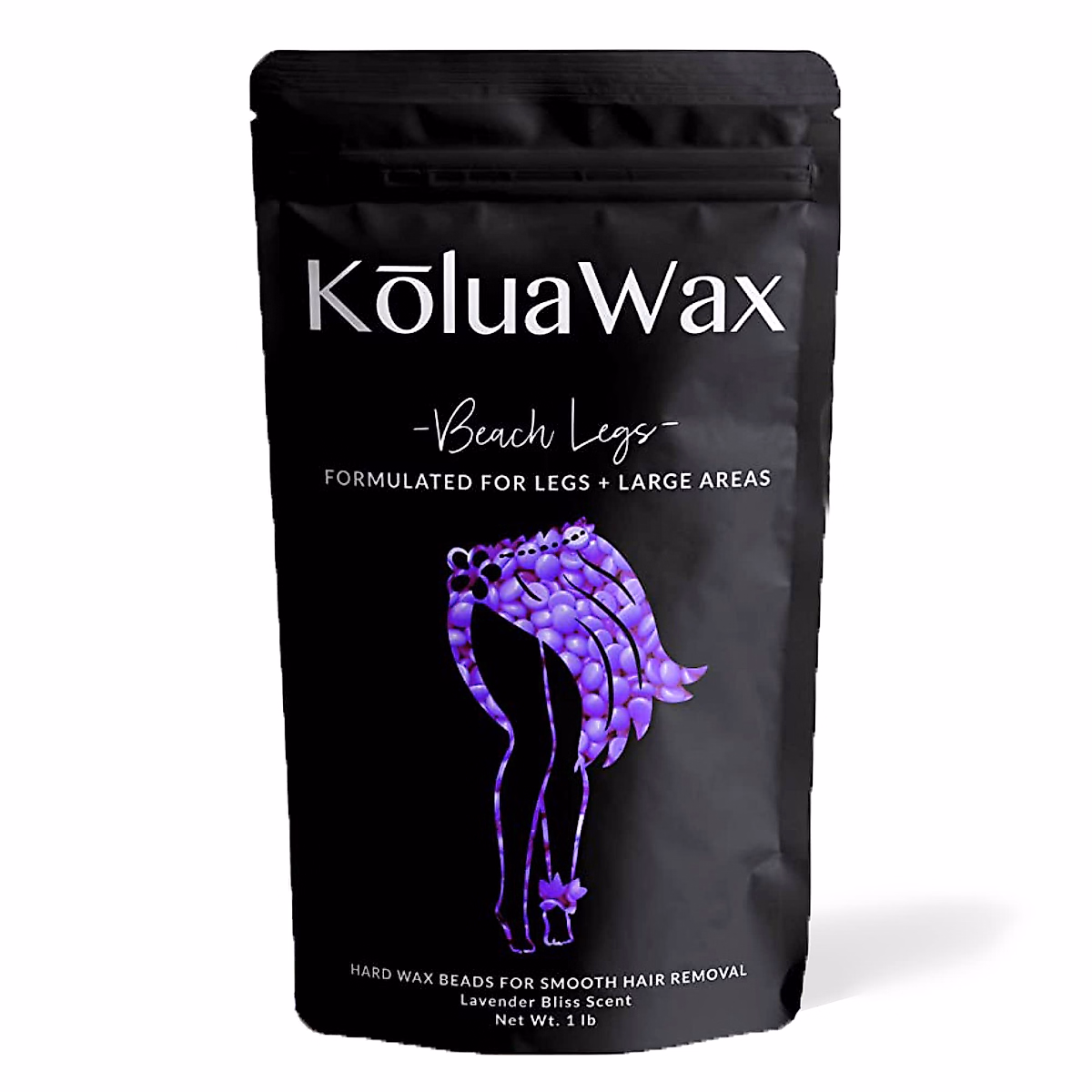 KoluaWax Hard Wax Beads for Hair Removal – Coarse Hair Formula – Face, Brazilian, Underarms, Back Chest, Bikini Waxing – Lavender Bliss, 1lb Refill for Wax Warmers & 10 Large Applicator Sticks