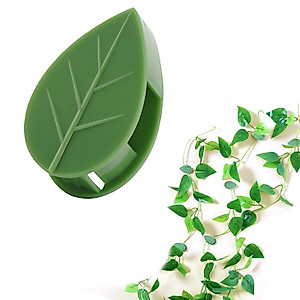 qalgtih 30pcs Plant Wall Fixture Clips for Climbing Plants Invisible Vine Traction Support Holder with 30 Pieces Adhesive Stickers Fixing for Indoor Outdoor Garden Decorations (Green Leaf)