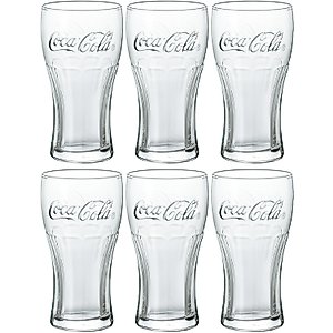 ADERIA B5469 Coca-Cola Genuin Glass, Clear, 12.5 fl oz (370 ml), Set of 6, Made in Japan, Highball Cup, Wedding, Celebration, Beer, Stylish, Gift, Glass, Sake, Birthday, Women, Tumbler, Sixtieth