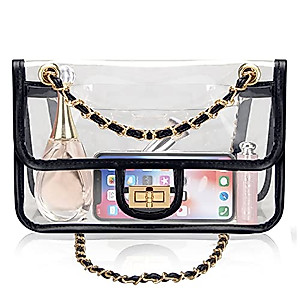 Voikukka Designer Clear Purse Clutch Bag for Women Girls Cute Crossbody Bag Stadium Approved Bags Small Transparent Purse Ladies Concert Clear Seethrough Bag