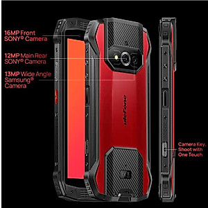 Ulefone Armor 15 Rugged Smartphone (Build-in TWS Earbuds), Android 12, Dual Stereo Speakers, 5.45'' HD+ IP68 Waterproof Mobile Phone Unlocked, 6GB+128GB, 16MP+13MP+12MP, GPS NFC FM- Black