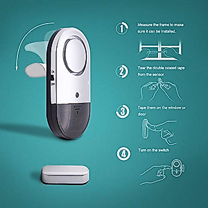 120 DB Loud Door and Window Open Alarm Sensor 3 Pack for Kids, Dementia Patients Safety, Burglar Anti-Theft Wireless Security Alarms Keep Your Home, Pool, Cabinet, Business Safe