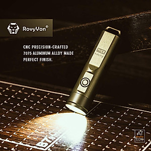 RovyVon Aurora A3 Pro Keychain Flashlight, Super Bright Handheld Flashlight with 5 Mode, Rechargeable EDC Flashlight, Aerospace Aluminum Body, 5000K, IP66 Water Resistant for Camping Hiking