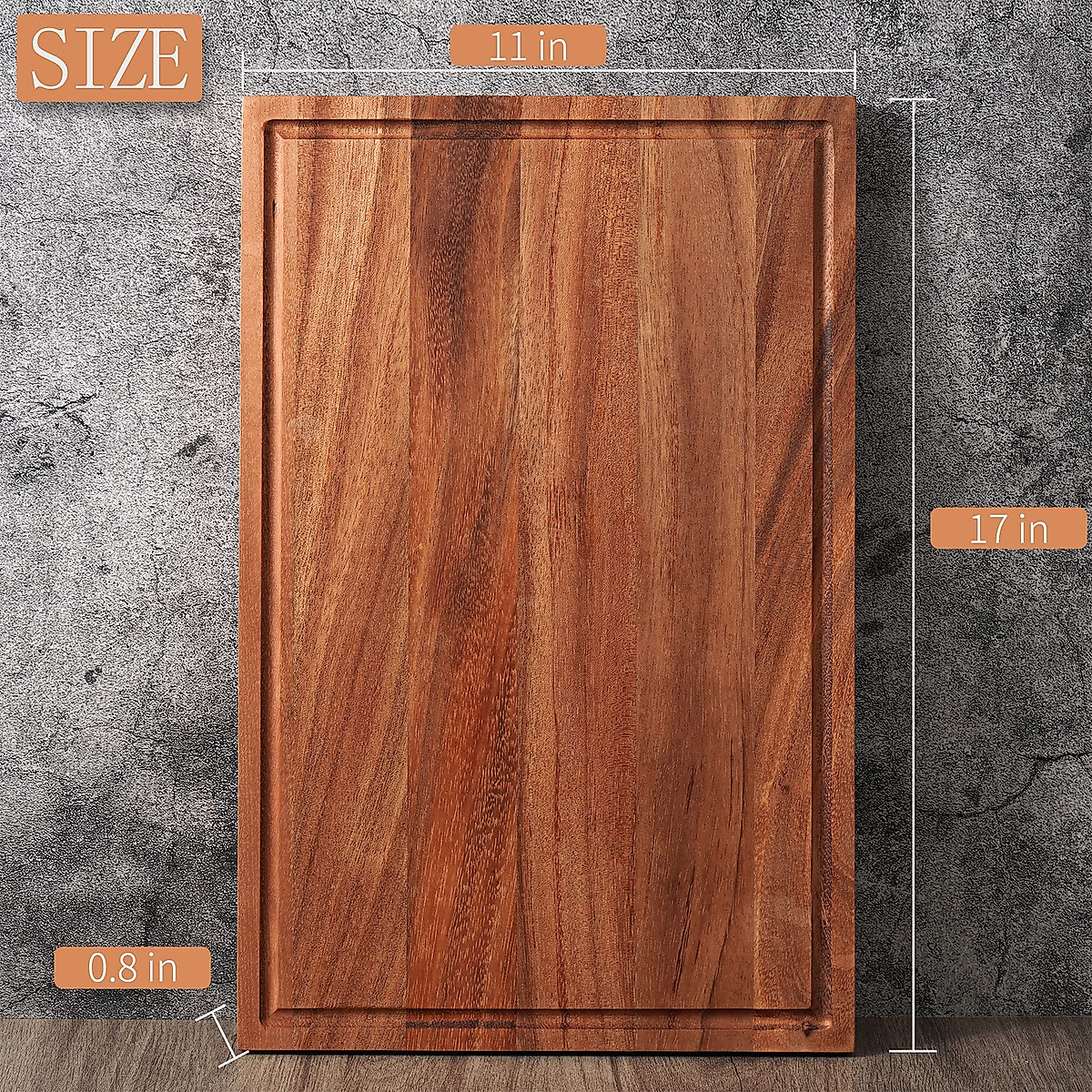 YIFAN Best Walnut Wood Cutting Board for Kitchen Reversible Wooden Chopping Board With Juice Grooves Butcher Block Wooden Try boards for Christmas Present Gift(17 x 11 x 1inches)