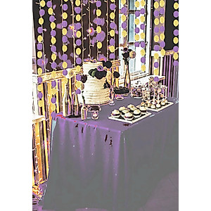 Graduation Party Decorations Purple Gold 2024/Purple Gold Graduation Decorations/Purple Gold Birthday Party Decorations Purple Paper Garlands for Eid Mubarak Decorations/Bridal Shower
