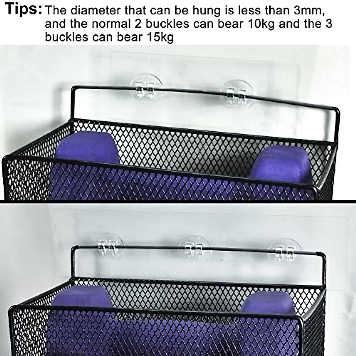 AccEncyc 6 Pack Shower Caddy Adhesive Replacement Heavy Duty Strong Sticky Hooks for Bathroom Shower Caddy Corner Shelf Clear - 2 Pack Three-Hook Adhesive and 4 Pack Double-Hook Adhesive