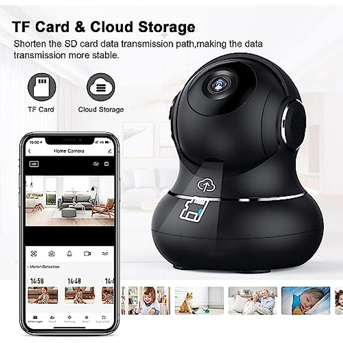 Indoor Security Camera, Litokam Cameras for Home Security with 360°Motion Detection, WiFi Camera Indoor for Baby/Elder/Dog, Pet Camera with Phone APP, IR Night Vision, 2-Way Audio, 4Pack