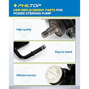 PHILTOP Power Steering Pump 21-5229 for 4Runner 1996-2002 3.4L, Tacoma 1995-2004 3.4L, Power Assist Pump, Power Steering Pump Kit With Pulley Replacement Power Steering Pumps